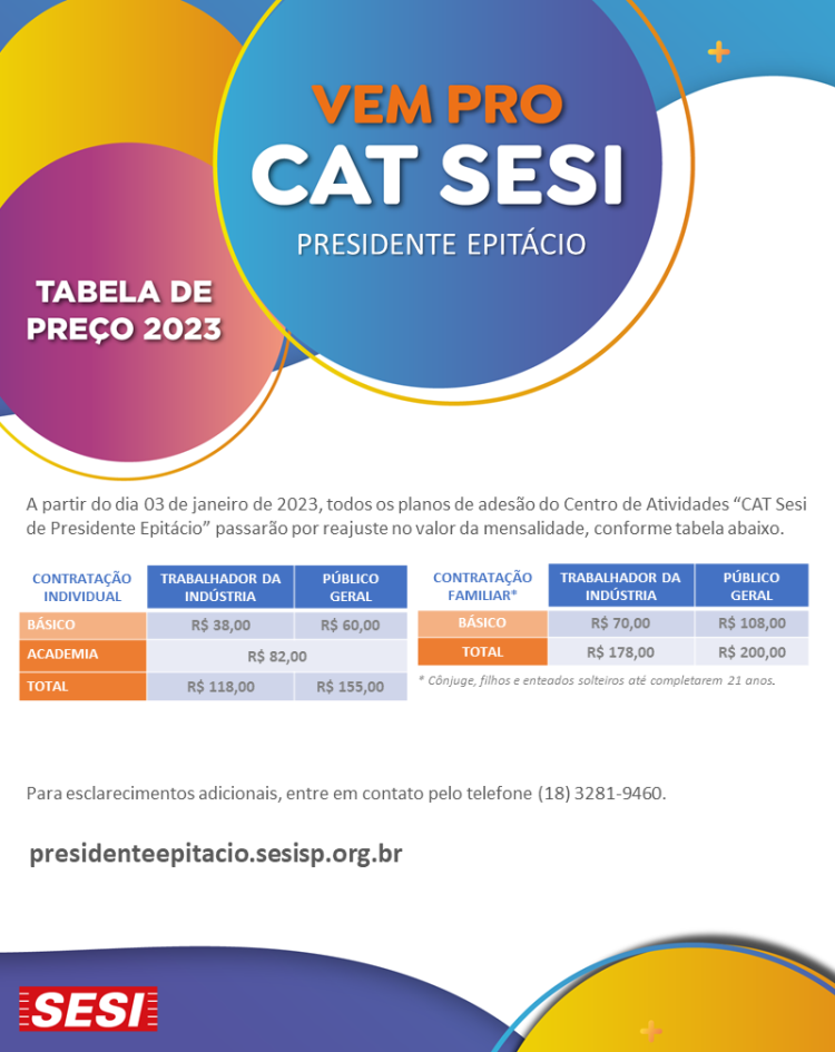 SESI - Presidente Epitácio - Novos valores para 2023 - CAT Sesi