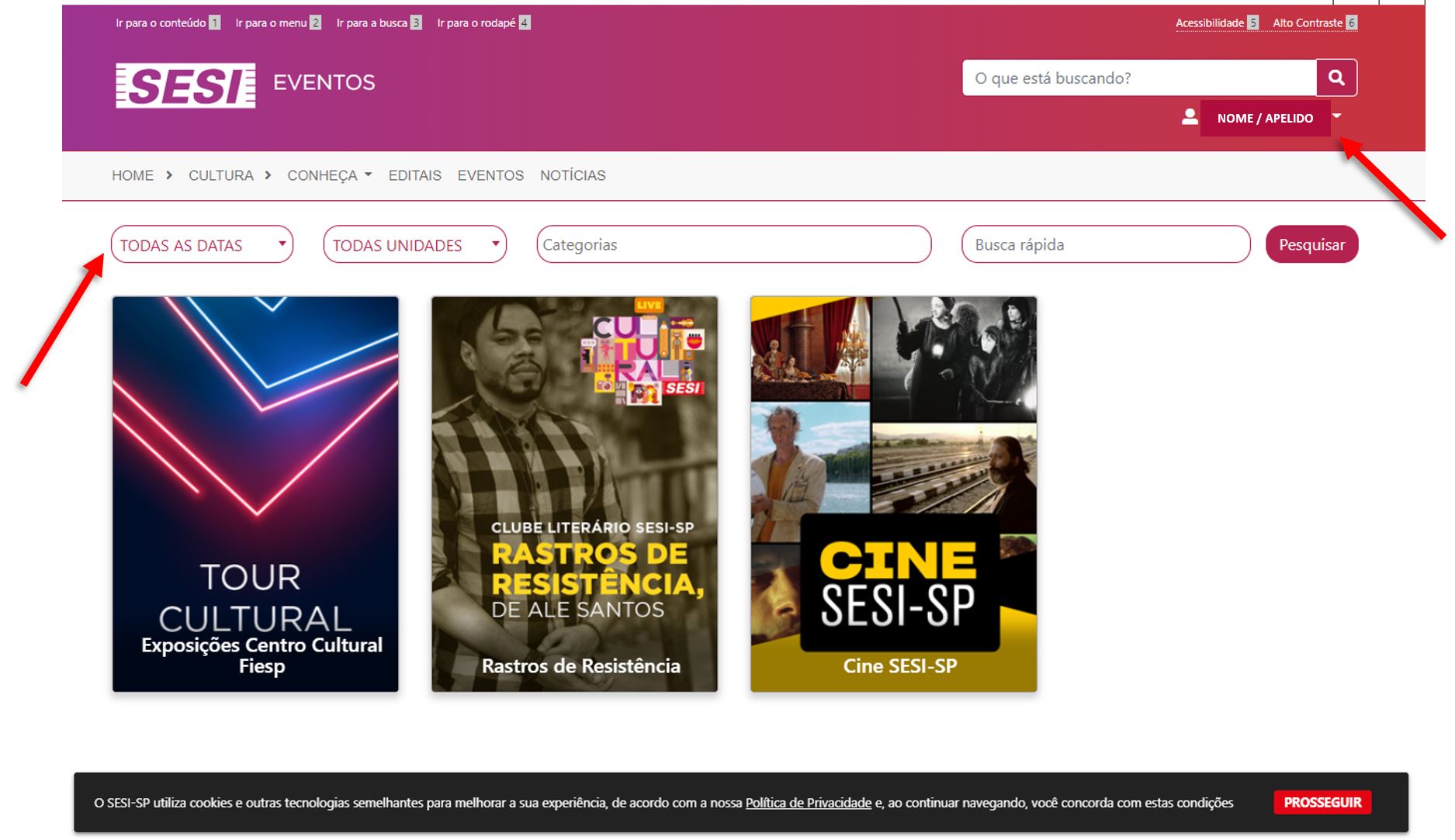 SESI - Portal - Apresentamos o sistema MEU SESI para reservas